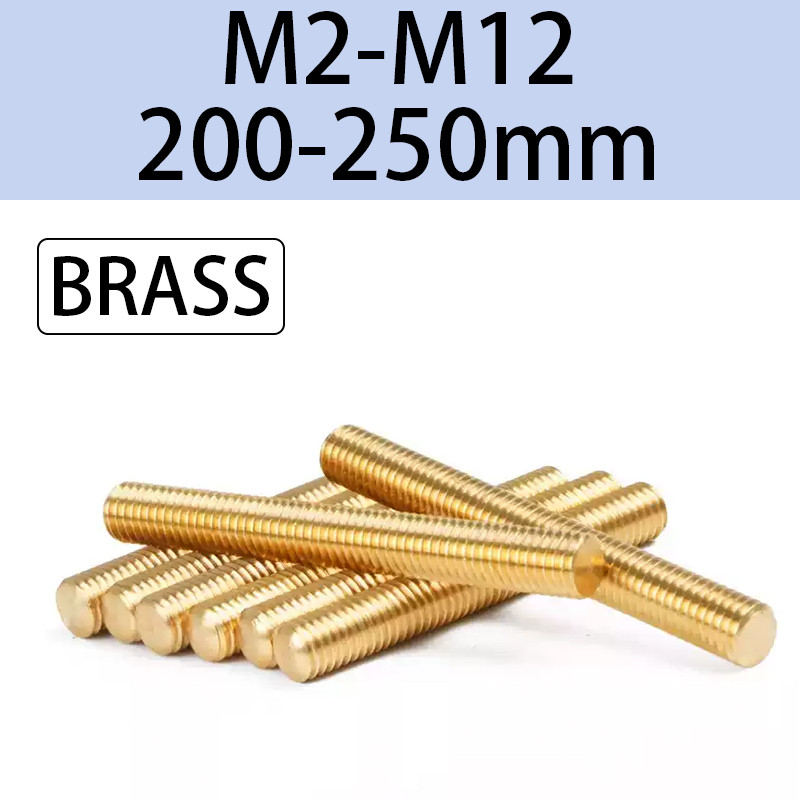 Threaded rod, brass screw, brass wire rod/thread bar M2/M2.5/M3/M4/M5 ...