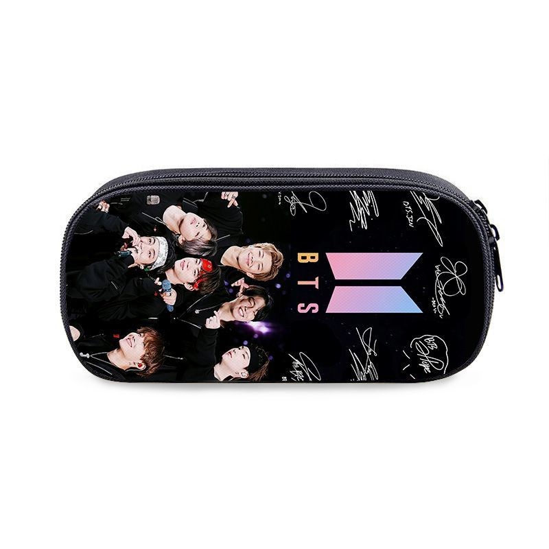 Cartoon Pencil Case BTS Boys Group Large Capacity Student Pencil Case ...