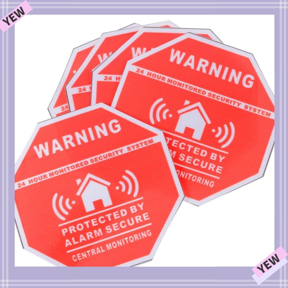 YYE Security Alarm Sticker, 10cm*10cm Waterproof Warning Signs Decals ...