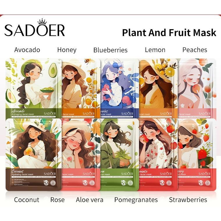 SADOER Plant & Fruit Mask Series - Hydrating & Nourishing Facial Masks ...
