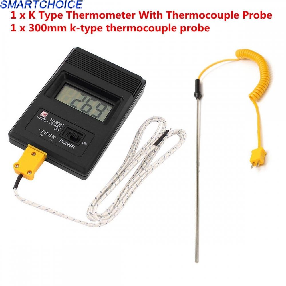Practical Temperature Meter With Probe 300mm Fiberglass Thermocouple ...