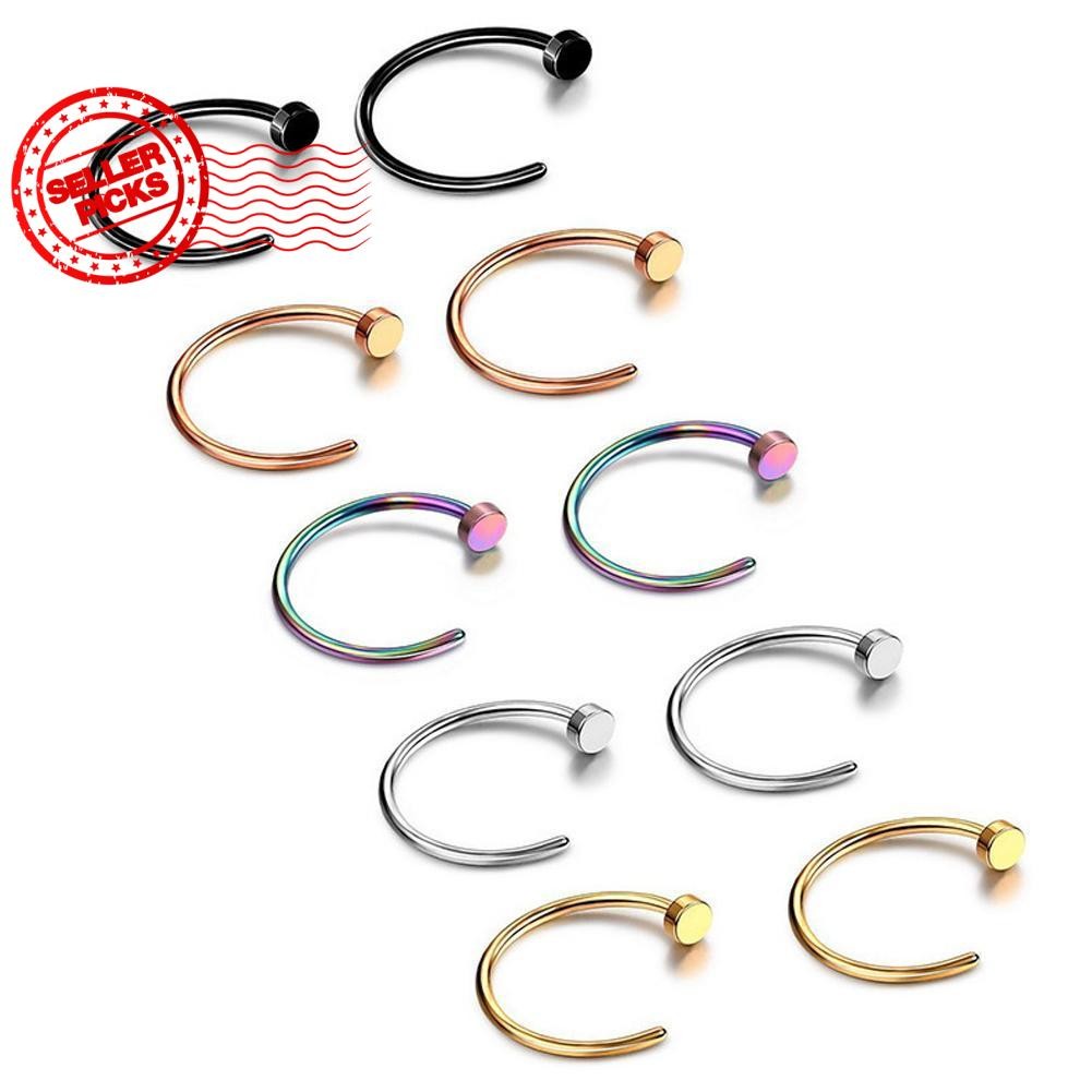 Fake Nose Ring Hoop Nose Septum Rings Stainless Steel Magnet ...