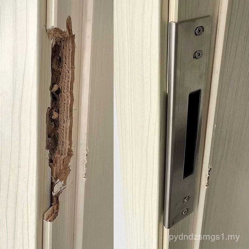 Bedroom Door Frame Lock Slot Damaged Keyhole Baffle Extended Edge ...