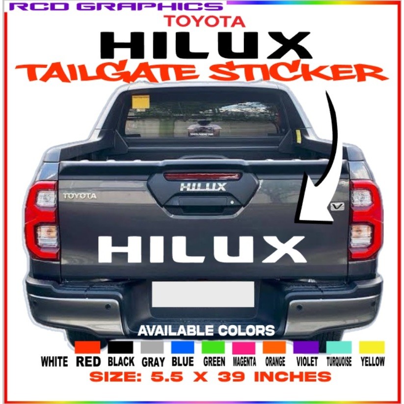 Toyota Hilux / Conquest / Hilux GR tailgate sticker decals HILUX SOLID ...