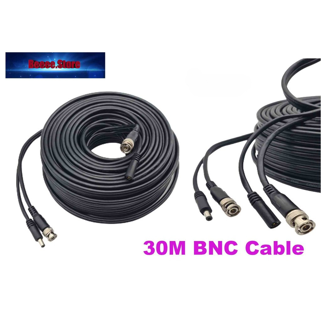 10M / 15M / 20M / 30M RG59 BNC CABLE WITH DC Adapter CCTV CAMERA CABLE ...