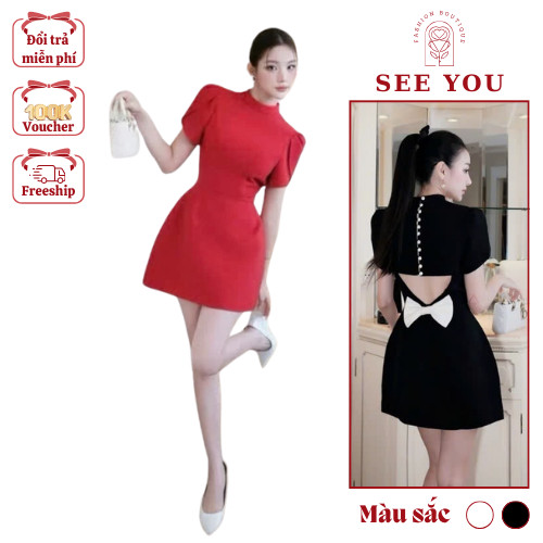 Luxury Hot Girl See You Dress Designed with Puffed Shoulders at the ...