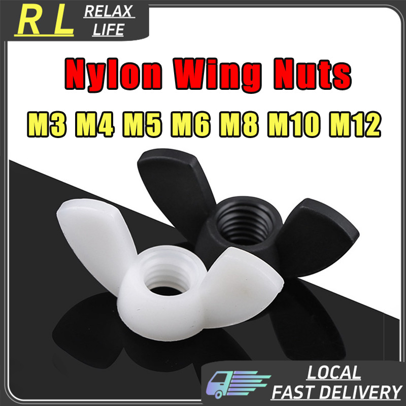 [RL] M3-M12 Nylon Wing Nuts M4 M5 M6 M8 M10 Plastic Butterfly Nut White ...