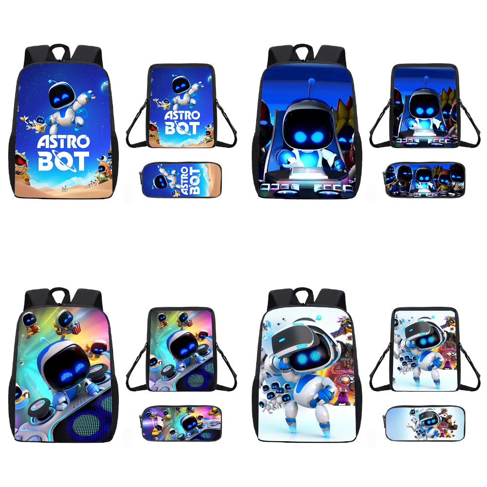 Three Piece Printed Astro Bot Backpack 3D Printed Cartoon Primary and ...
