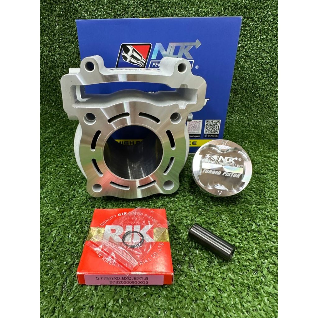 NLK PERFORMANCE LC135 RACING CERAMIC BLOCK WITH FORGED DOME PISTON KIT THRIFT VERSION 57+2MM 63 ...