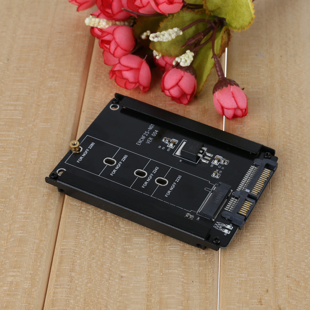 Black Metal Case CY B+M Socket 2 M.2 NGFF (SATA) SSD to 2.5 SATA ...