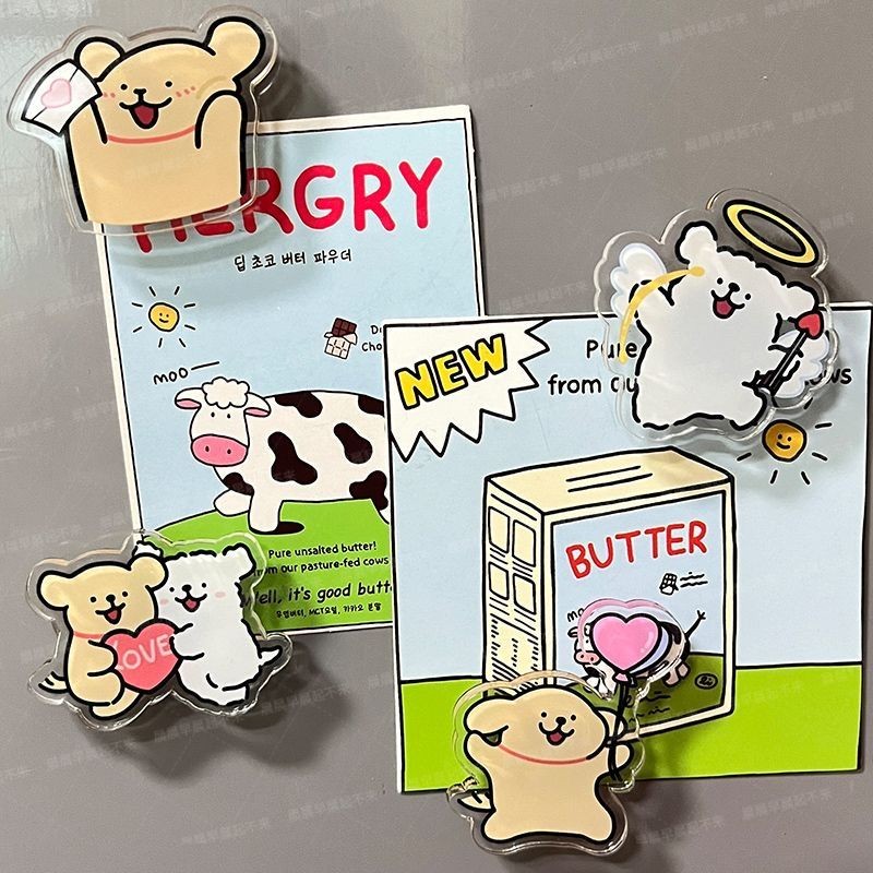 Line Puppy Couple Confession Proposal Acrylic Cute Refrigerator Sticker ...