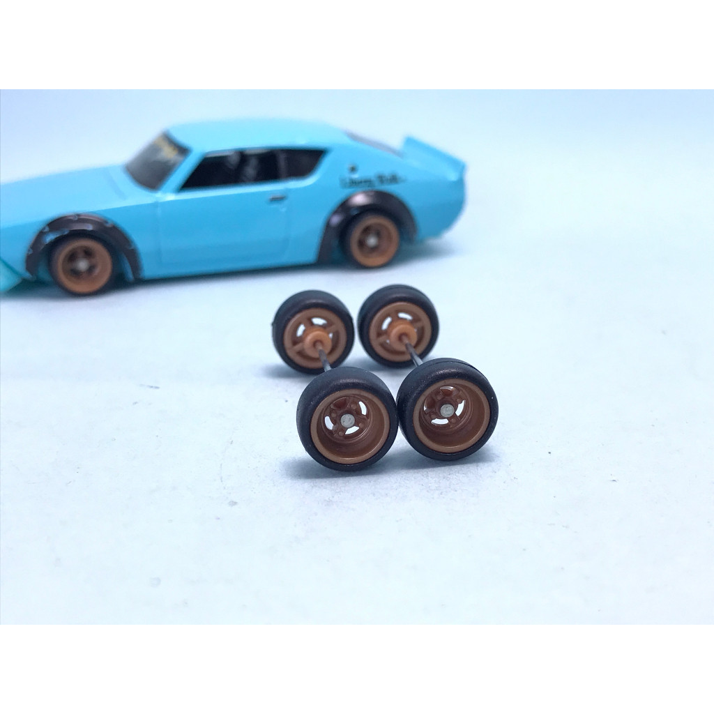 Z266 > Tayar Getah 1/64 JDM - Donut 4 Spoke 8mm Brown Long Axle Rubber ...