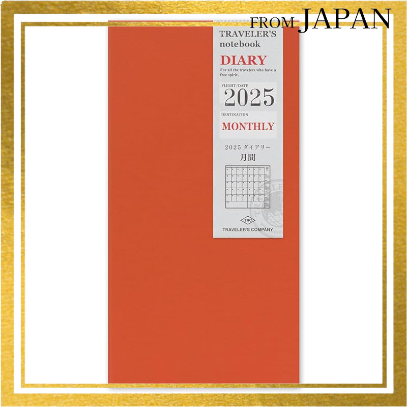 Travelers Notebook Planner Refill 2025 A5 Slim Monthly 14481006 (Starting December 2024)Direct ...