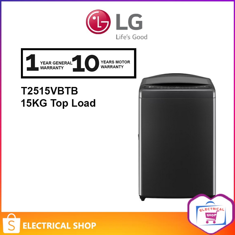 LG 15kg Top Load Washer T2515VBTB Inverter and Turbo Drum Washing Machine Mesin Basuh | Shopee ...