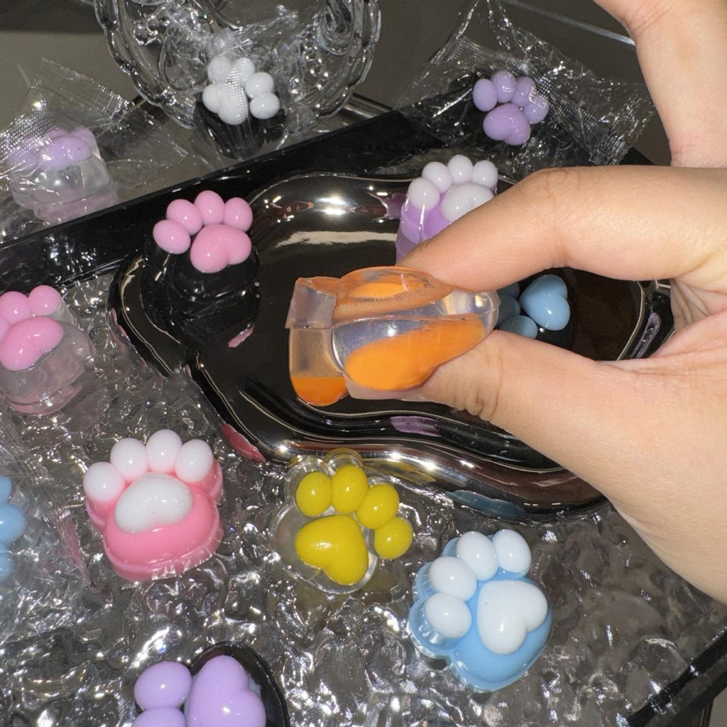 Cat Paw Sensory Toy Cute Fidget Toys Relaxing Toys Cartoon Squeezing ...