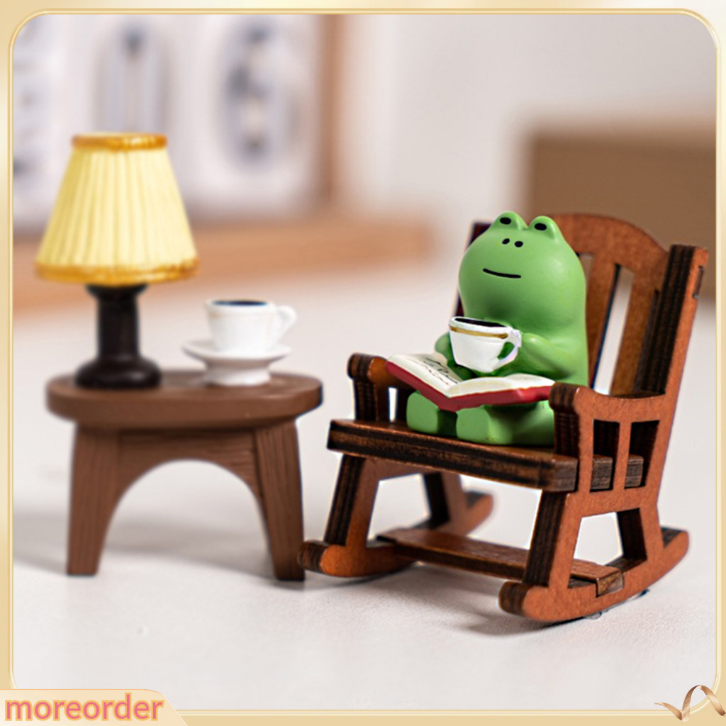 moreorders| Miniature Frog Figurine Desktop Decor Adorable Frog Rocking ...