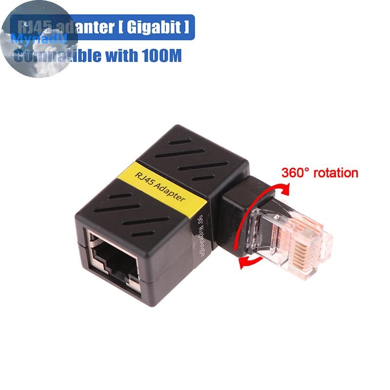 MyriadU 360° Rotatable Network Plug RJ45 Gigabit Adapter 90 Degrees ...