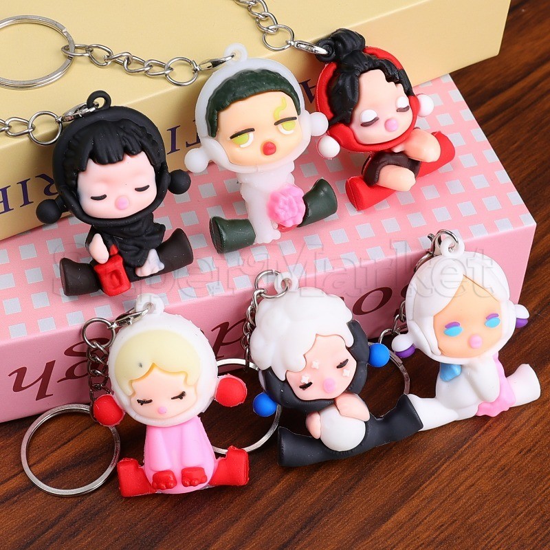 Cartoon Skullpanda Series Keychain Blind Box - Cute Doll Keychain ...