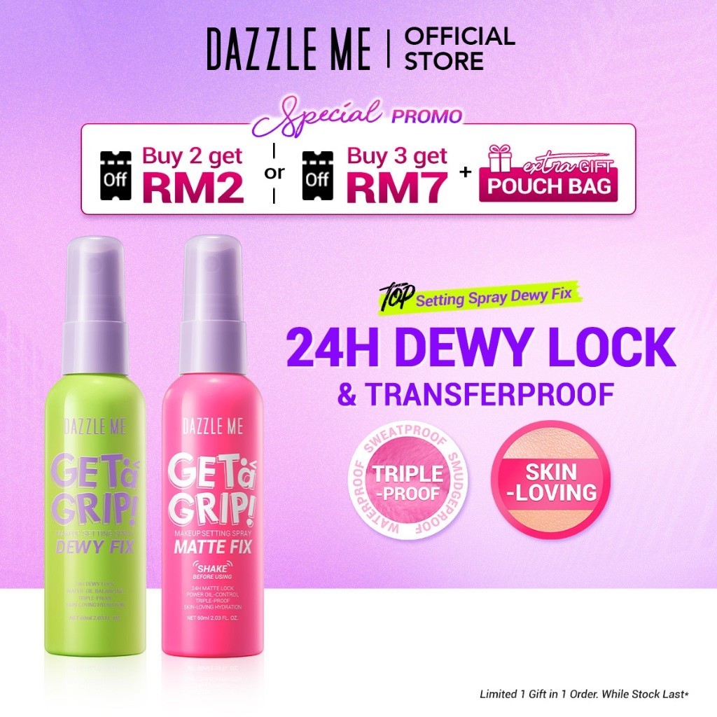 [Ready] DAZZLE ME Get a Grip Makeup Setting Spray Dewy Fix Glow ...