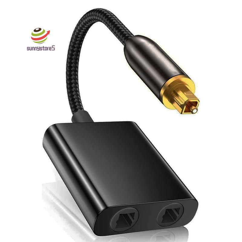 Optical Fiber Cable Splitter 2 in 1 Toslink Converter for HDTV DVD ...