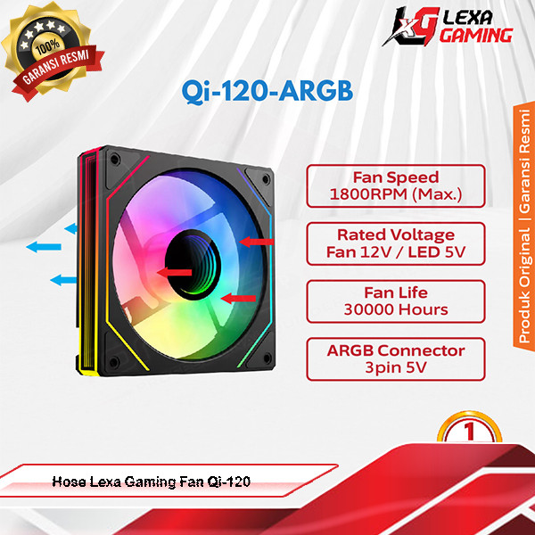 Hose Lexa Gaming Fan Qi-120 Black White - PC Casing Fan | Shopee Malaysia