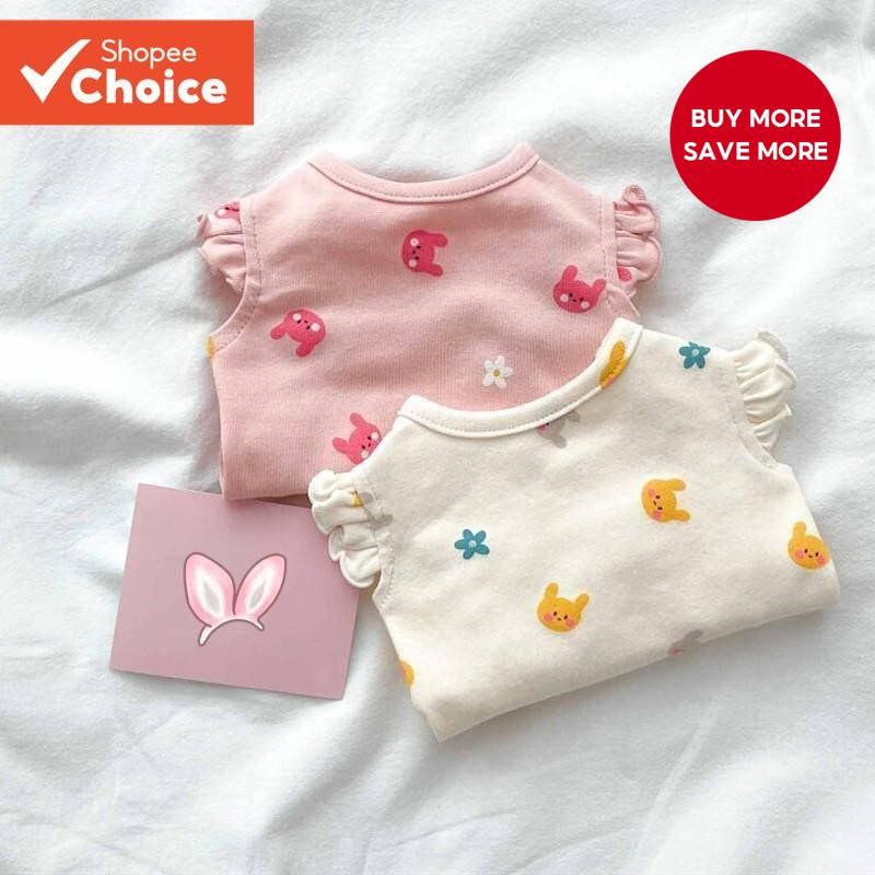 Puppy Flying Sleeve Vest Pet Clothes for Shih Tzu Cute Pink Cat Shirt S ...