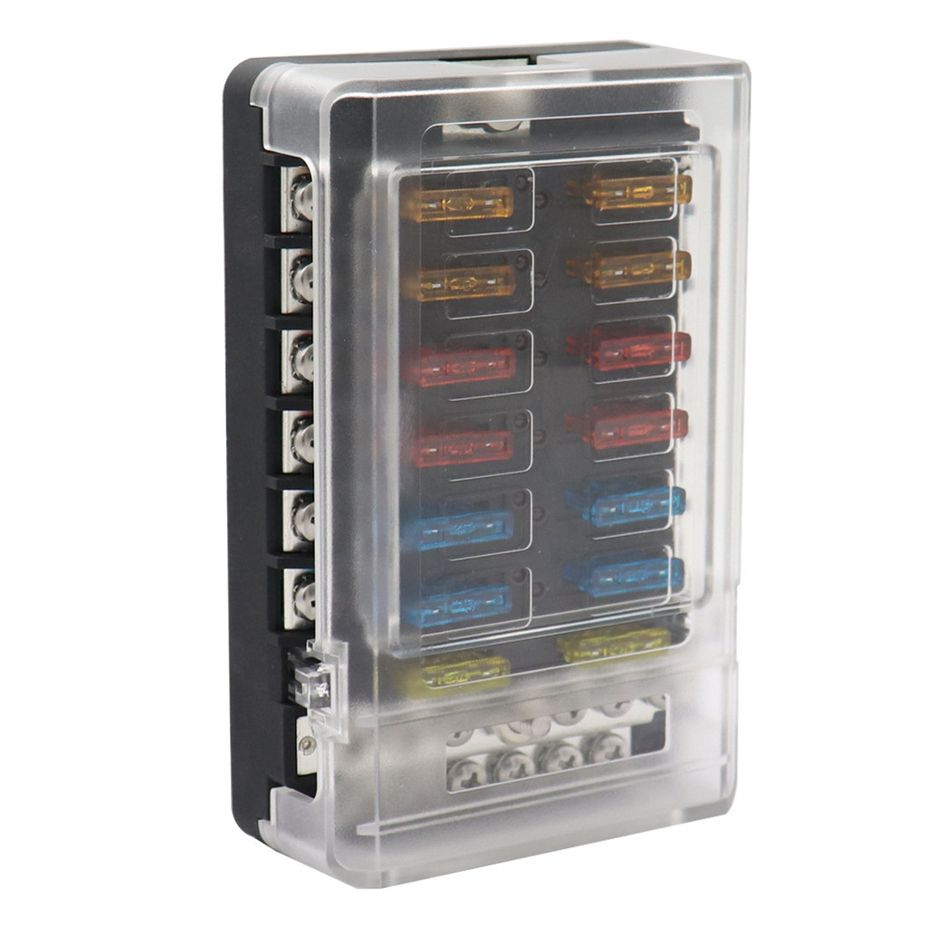 RV Yacht Modified Fuse Box 12-Channel Fuse Holder with Light Strip 100A ...