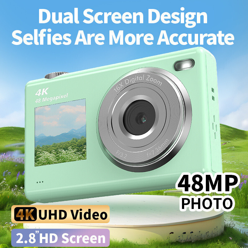 New 4K HD digital camera dual screen CCD card machine AF macro focus ...