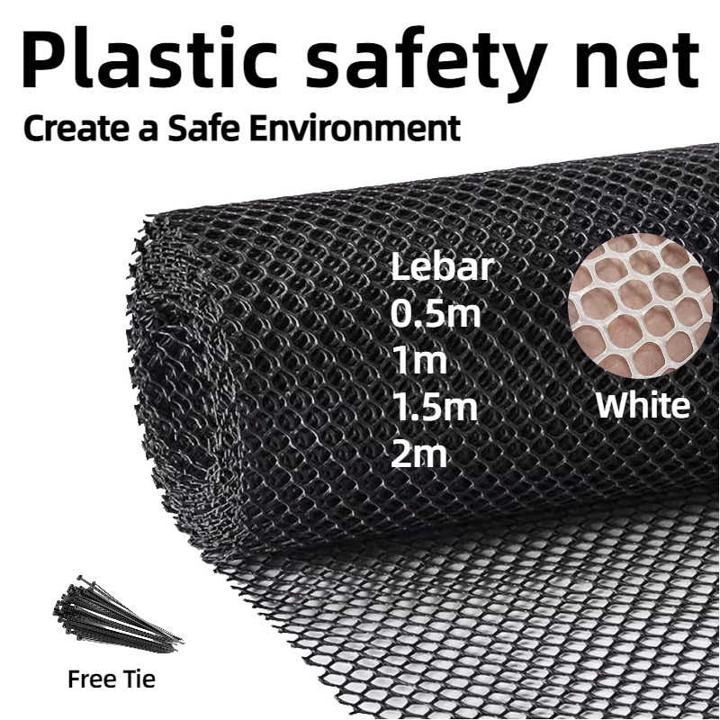 Plastic Safety Net 50cm/1m/2m Jaring Kucing Window Grill Safety Plastic ...