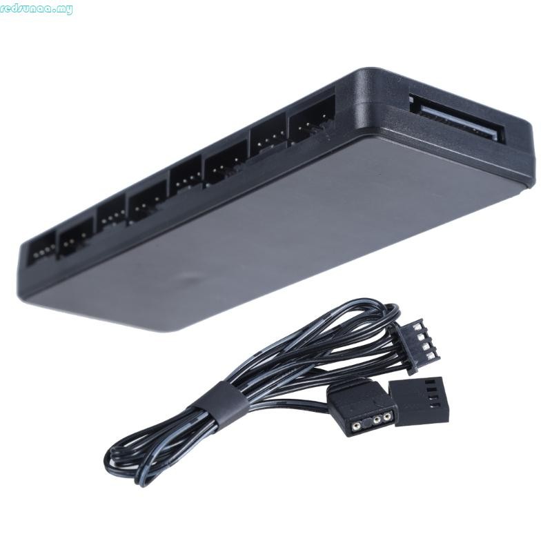 redsunaa SATAs Powered PC Fan Hub Adapter with ARGB and PWM Controls ...