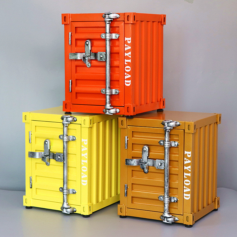 JY-8/Industrial Style Container Bedside Table Iron Cabinet Vintage ...