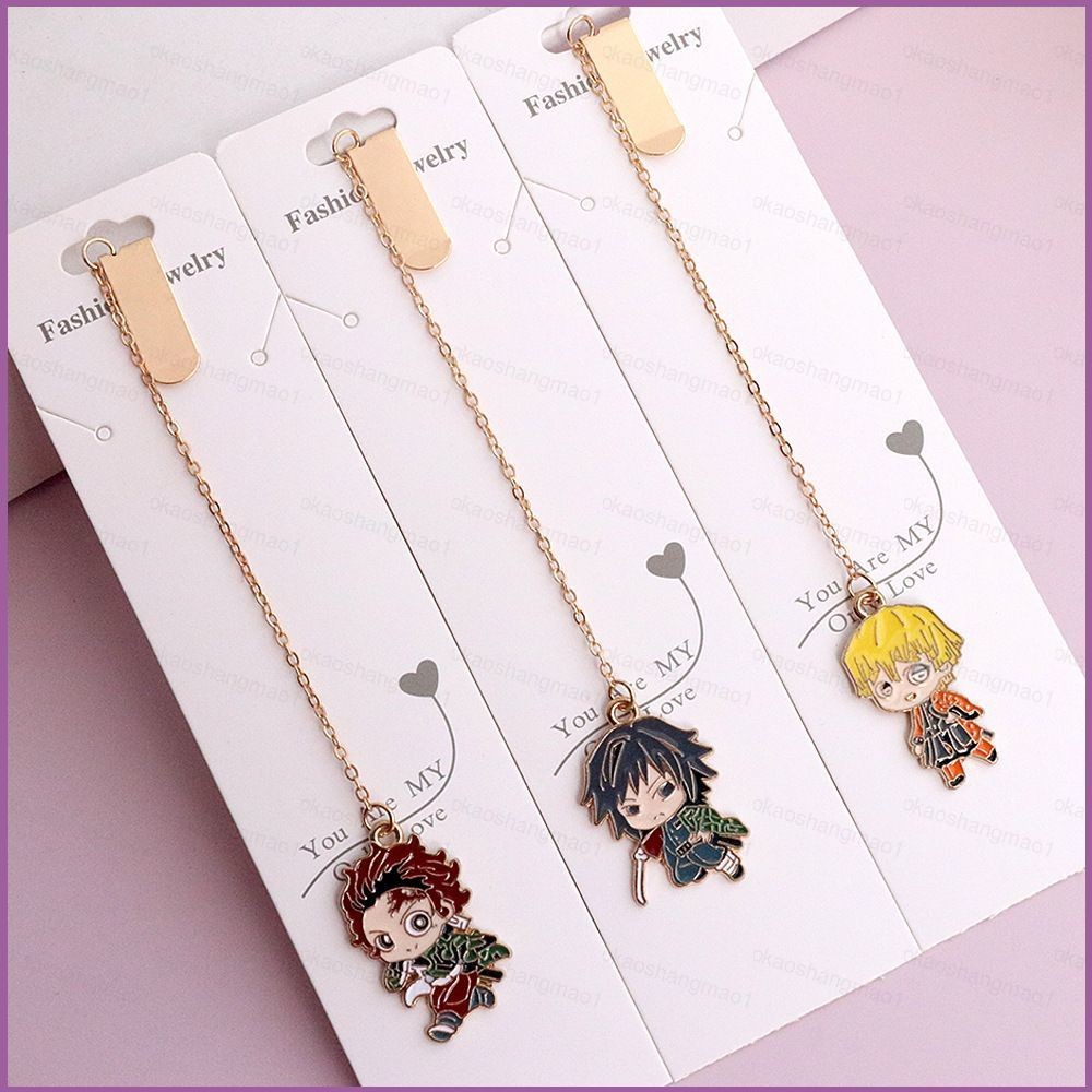 5y Demon Slayer Kamado Tanjirou Metal Anime Bookmark Chain Graduation ...