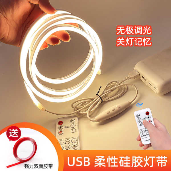 lampu led led light strip 5V Touch Dimming USB Fleksibel Neon Silikon Jalur Cahaya Fleksibel ...