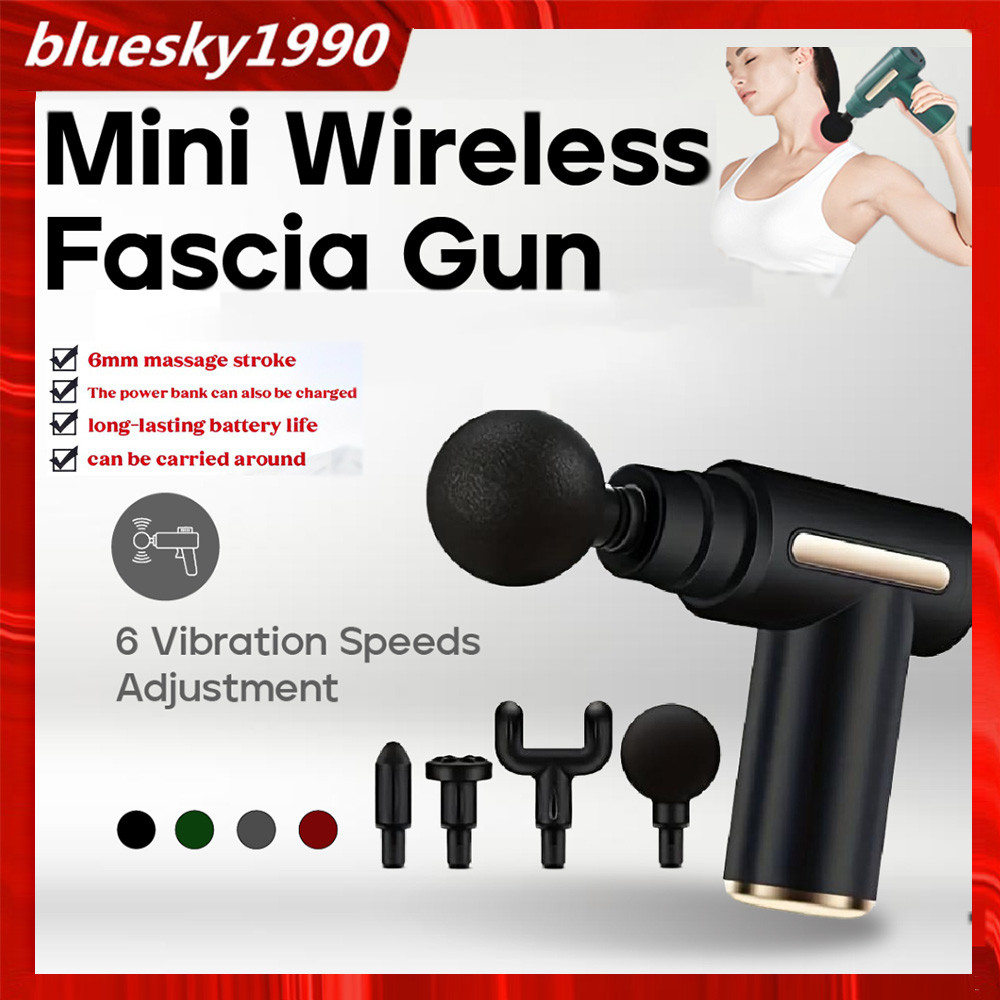 【6 Speed】Mini Fascial Gun Wireless Vibrating Massage Gun Muscle ...