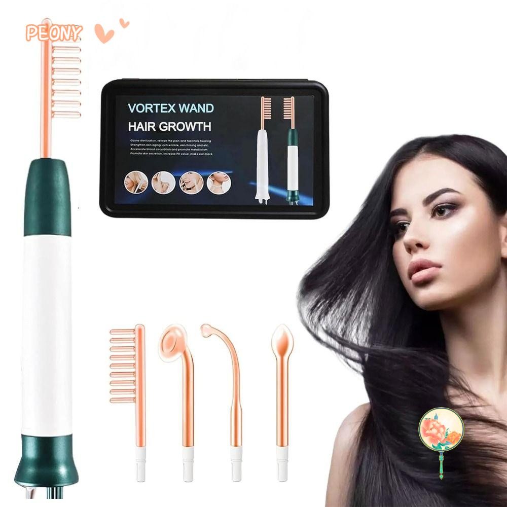 PEONY-HOME Vortex Hair Growth Wand, Easy to Use 4 Settings Vortex Comb Bundle, High Frequency ...