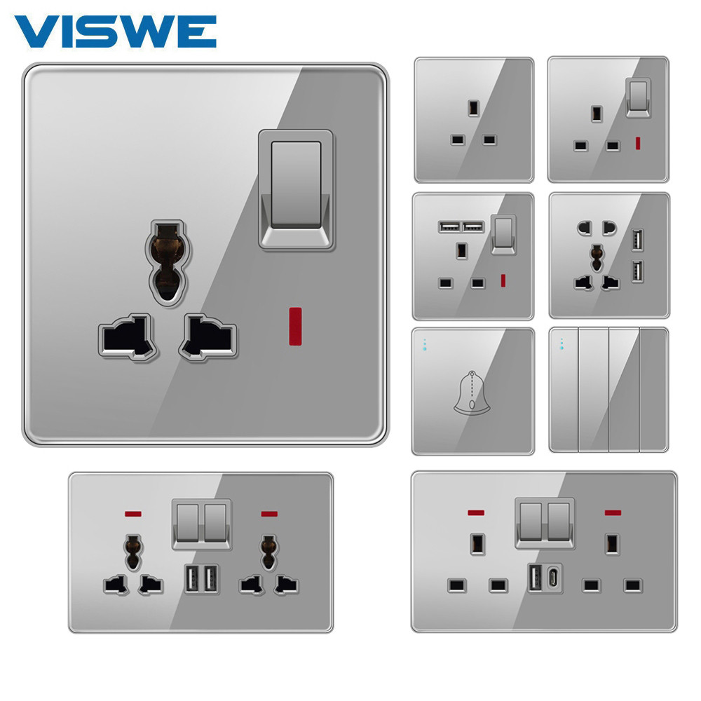 VISWE USB Socket Universal Socket Double Socket Wall Socket Power ...