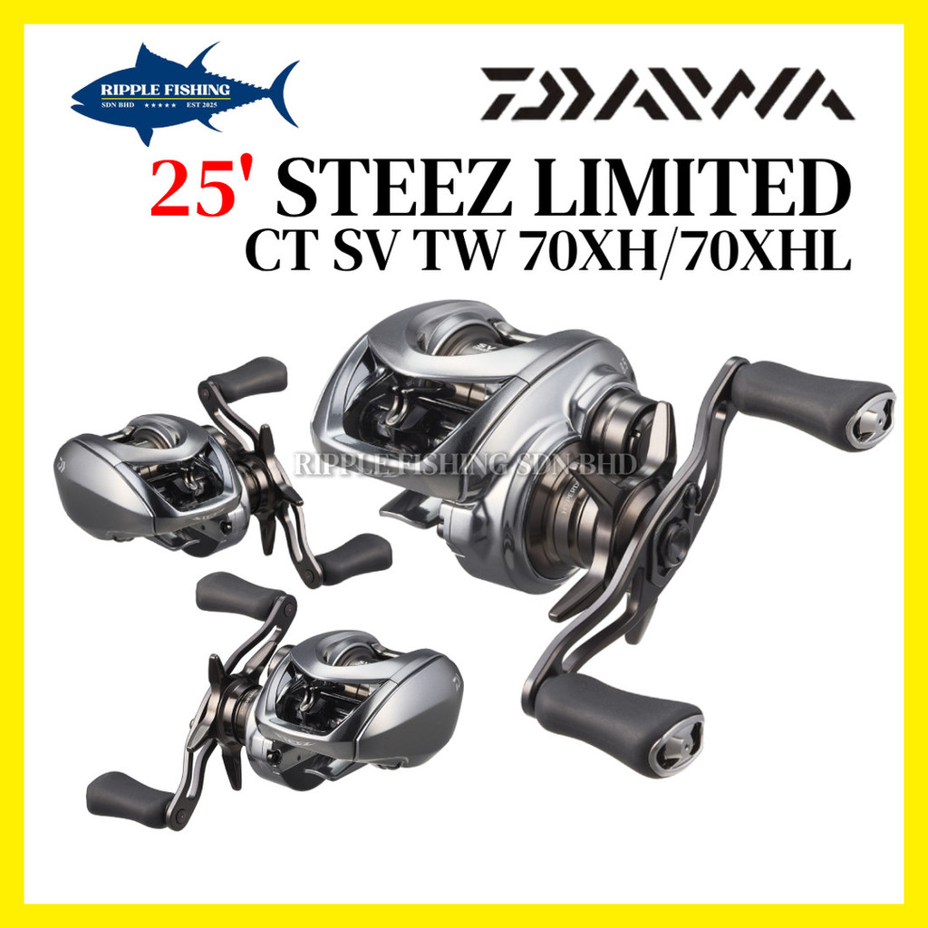 2025 DAIWA STEEZ LIMITED CT SV TW 70XHL 25’ Baitcast Reel BC ...