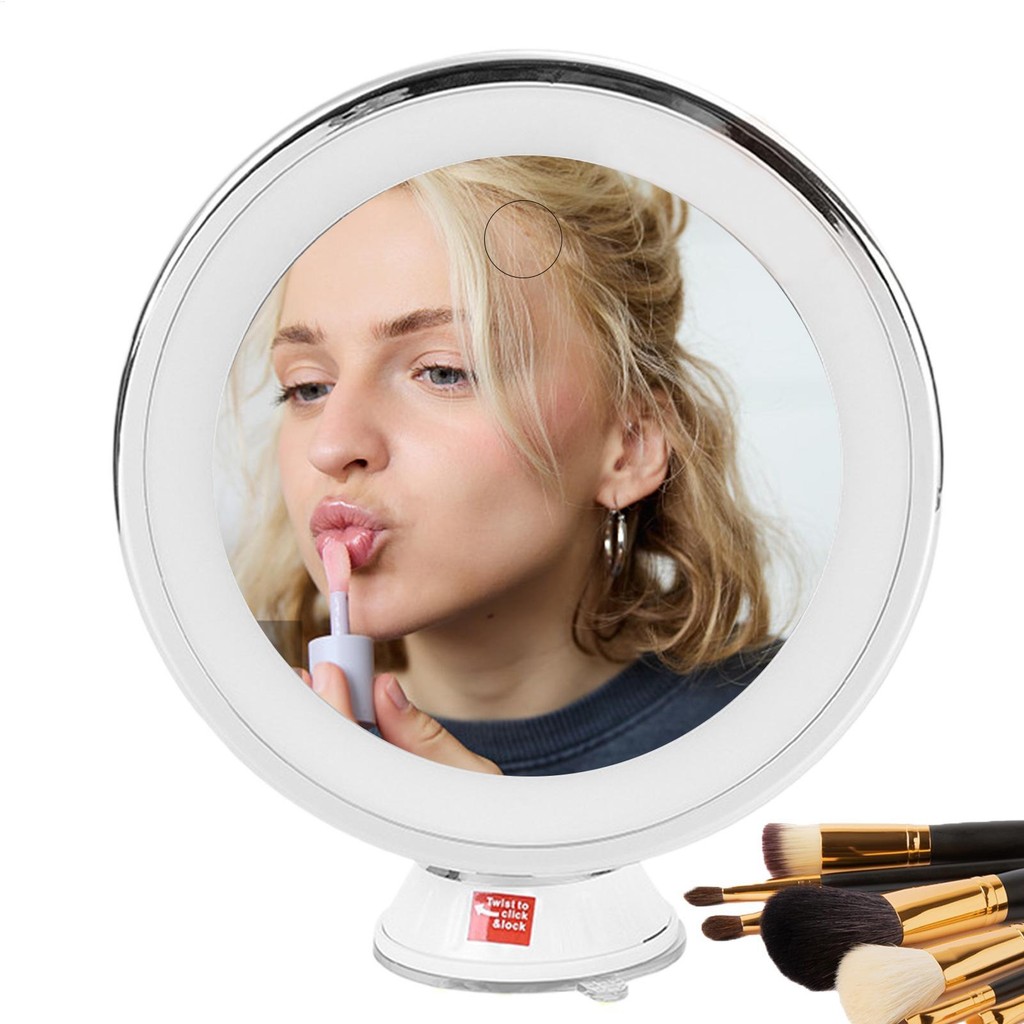 Lighted Makeup Mirrors 10X Vanity Lamp LED Makeup Mirrors Dimmable Desk ...