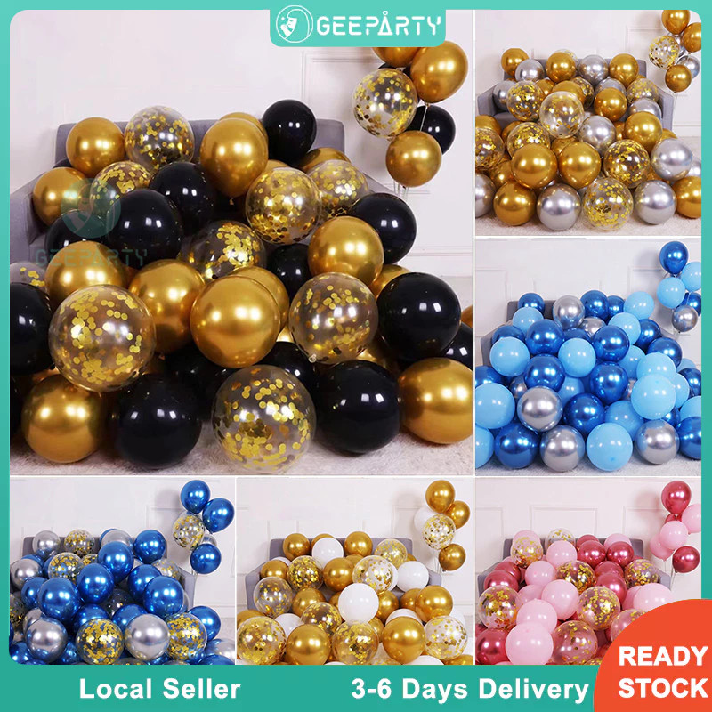 GeeParty 52pcs Metallic Balloon Set Sequin Confetti Balloon for Wedding ...