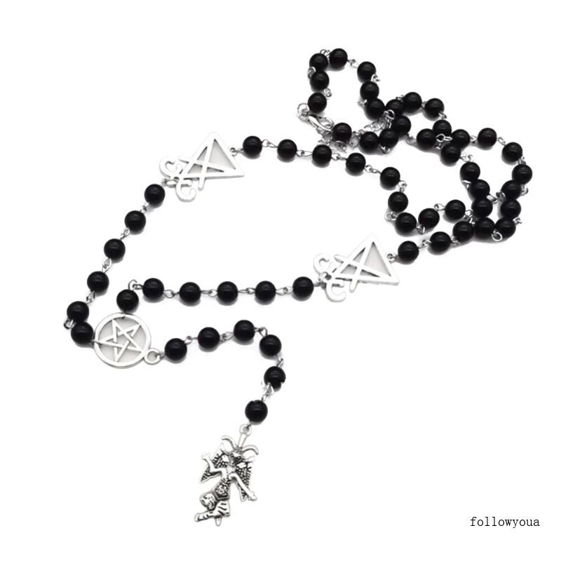 fol Baphomet Rosary Necklace Satanic Leviathan Rosary Necklace Lucifer ...