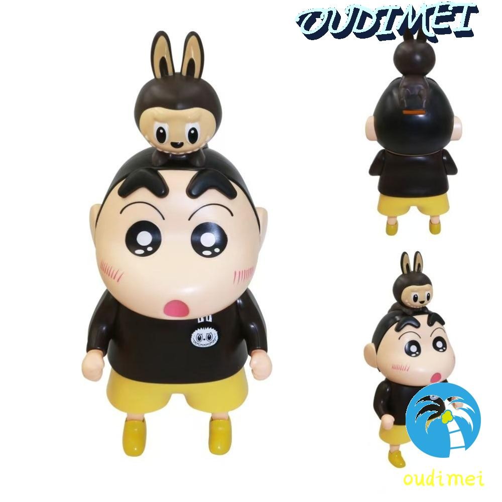 OUDIMEI Labubu Crayon Shin Chan Piggy Bank, Figure Model Large Labubu ...