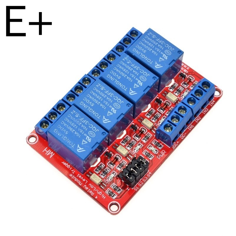 5V 4 Channel Relay Module with Optocoupler Isolation Supports High and ...