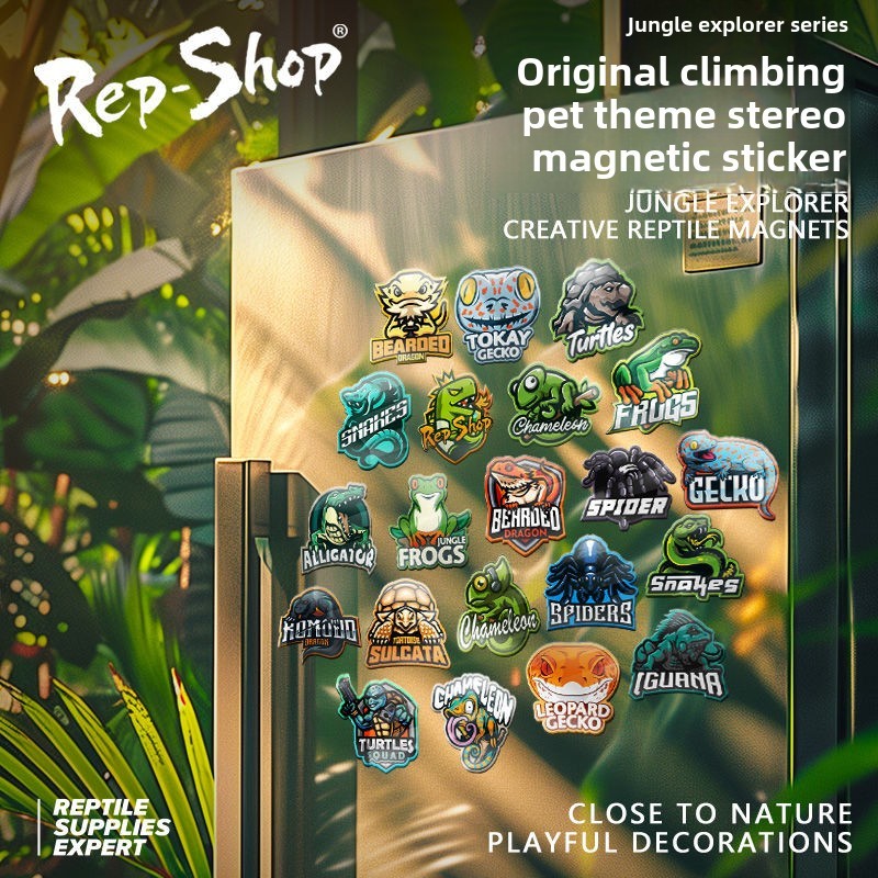 Original Climbing Pet Refrigerator Sticker Gecko Lizard Snake Turtle ...