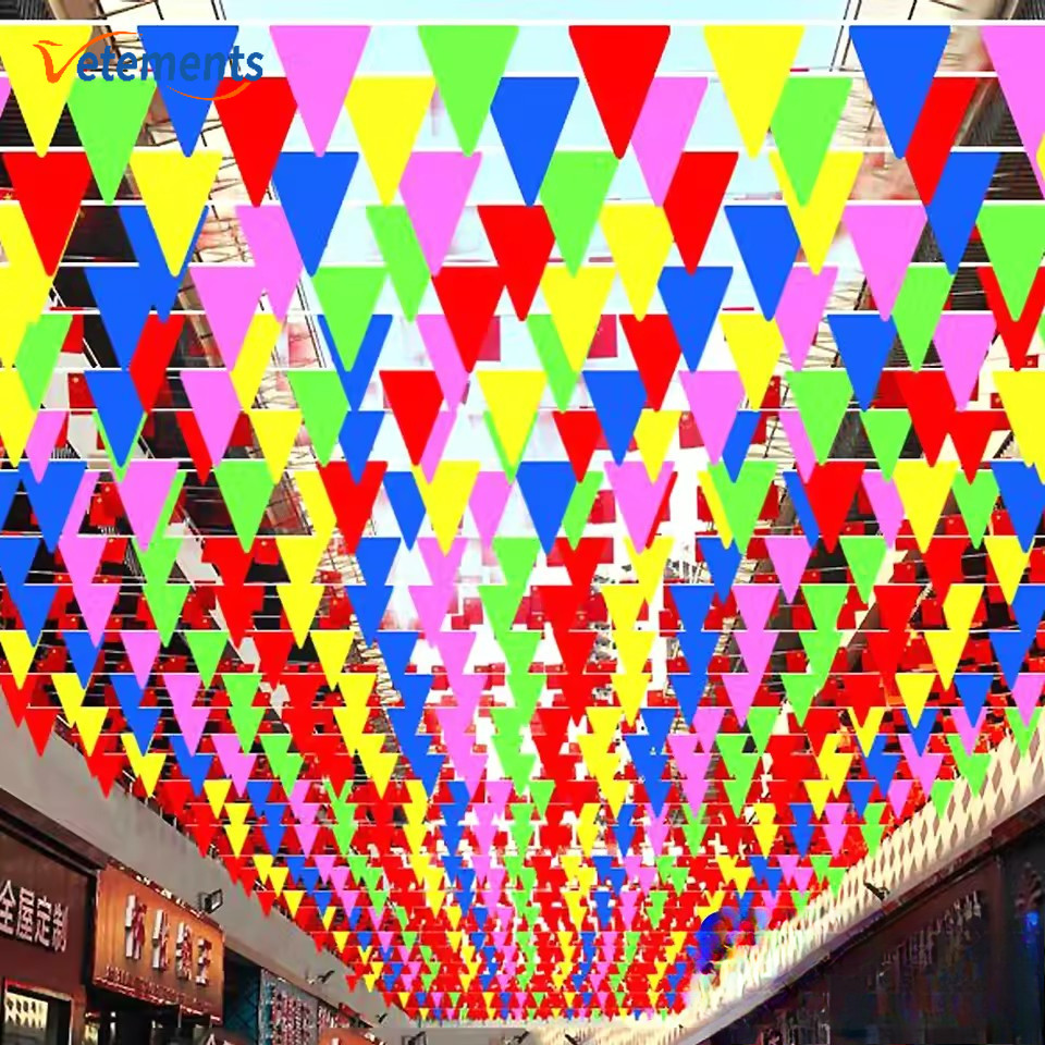 80/100m Colorful Bunting String Pennant - DIY Triangle Flags Hanging ...