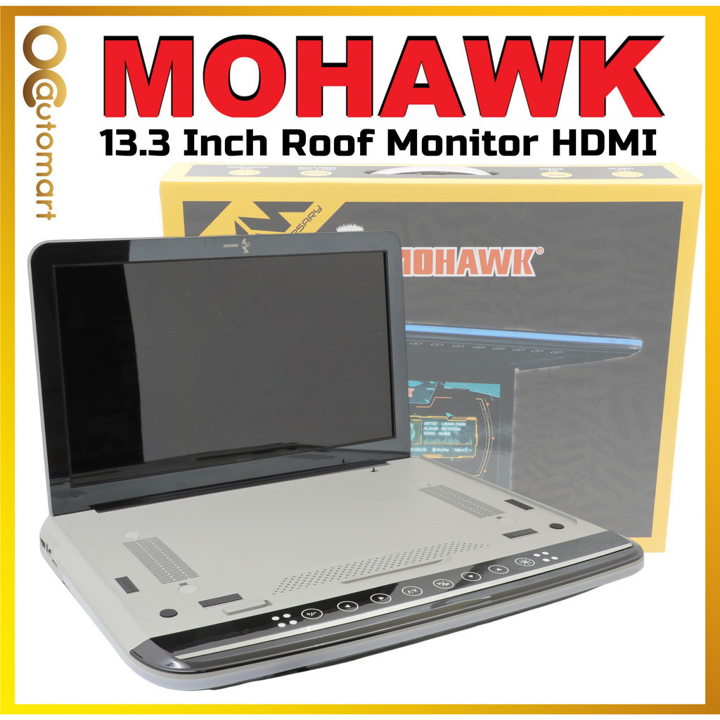Mohawk 13.3 inch Slim Roof Top Monitor 16 : 9 Wide Screen Car IPS ...