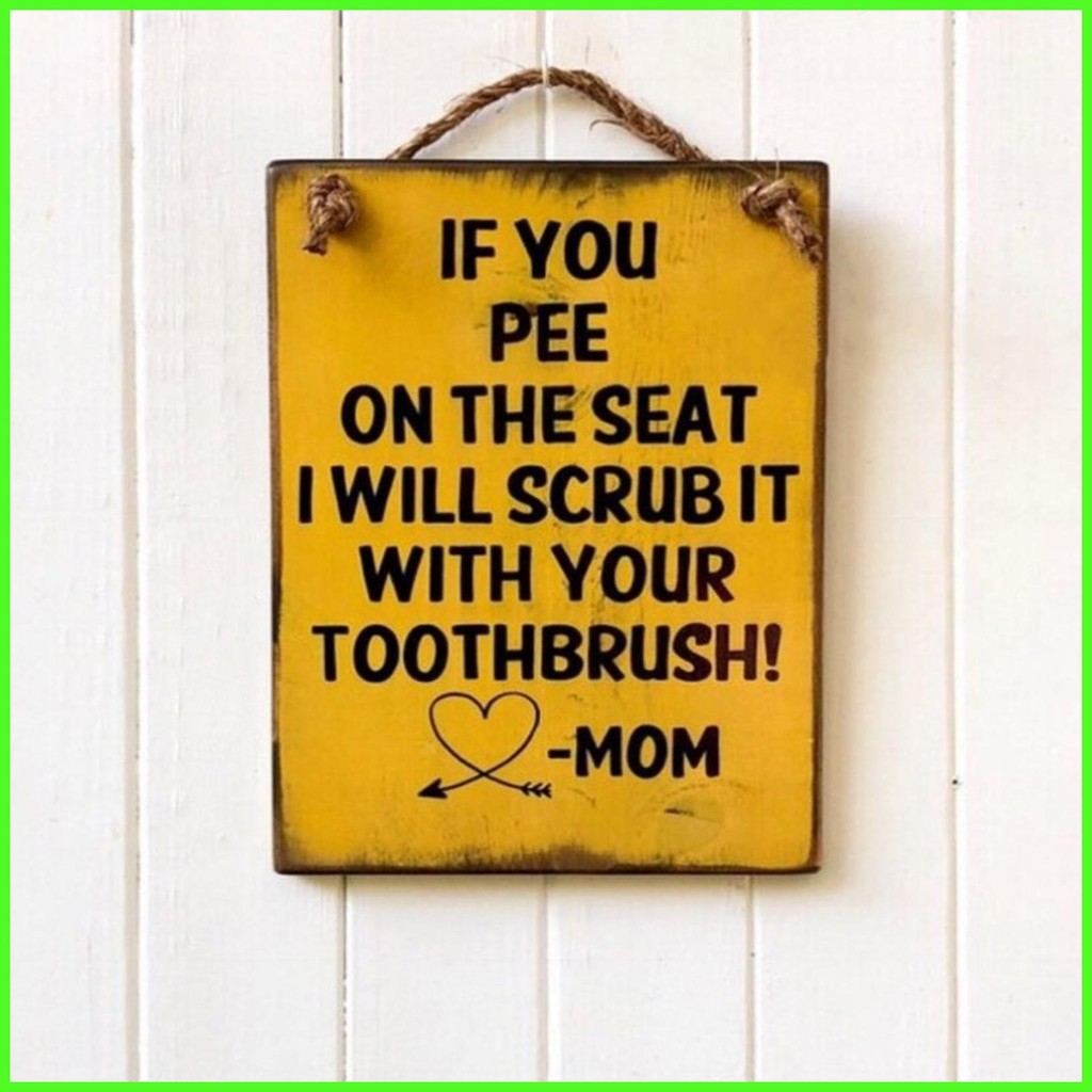 Bathroom Warning Sign Bathroom Wood Sign With Warning Slogan Funny ...
