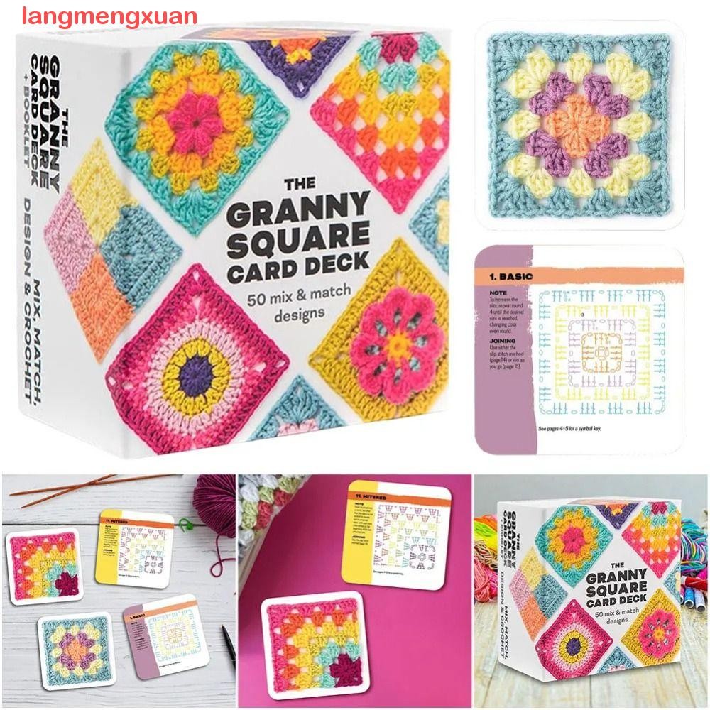 LANGMENGXUAN 50pcs/box The Granny Square Card Deck, DIY Square DIY ...