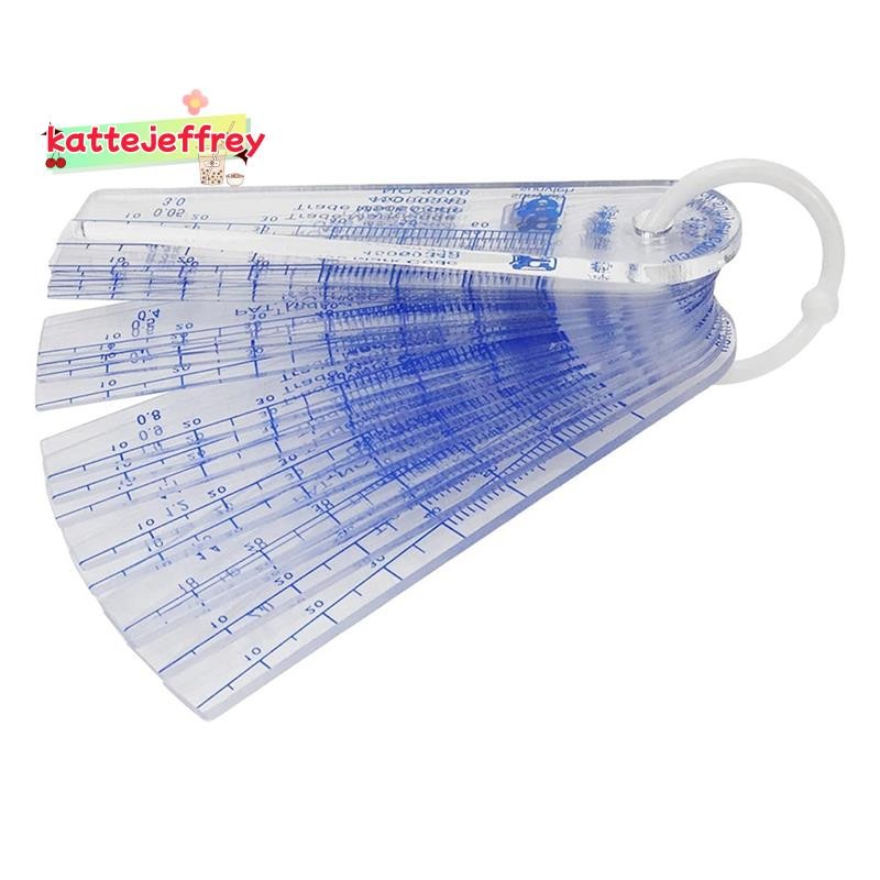 Plastic Feeler Gauge 0.05mm to 3mm Metric -Measuring Tool 21 Leaf ...