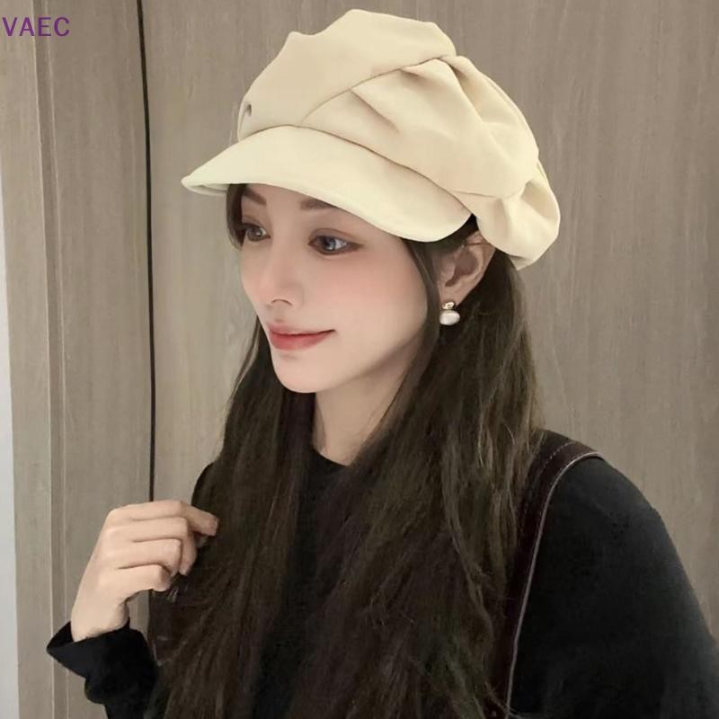 VAEC Octagonal Beret Hats Wool Newsboy Hat Women Cloud Street Brim Cap ...