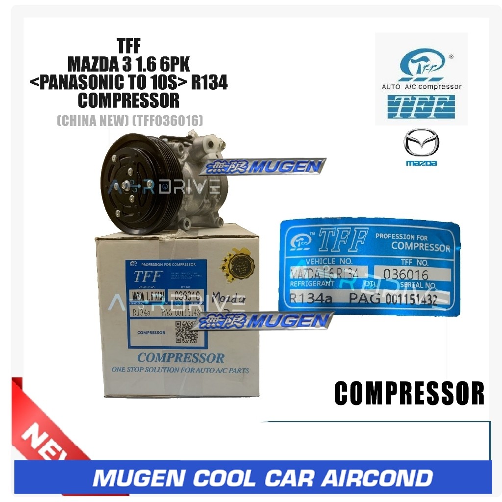 MGC CHINA NEW MAZDA 3 1.6 6PK R134 COMPRESSOR ( TFF036016 ) | Shopee ...